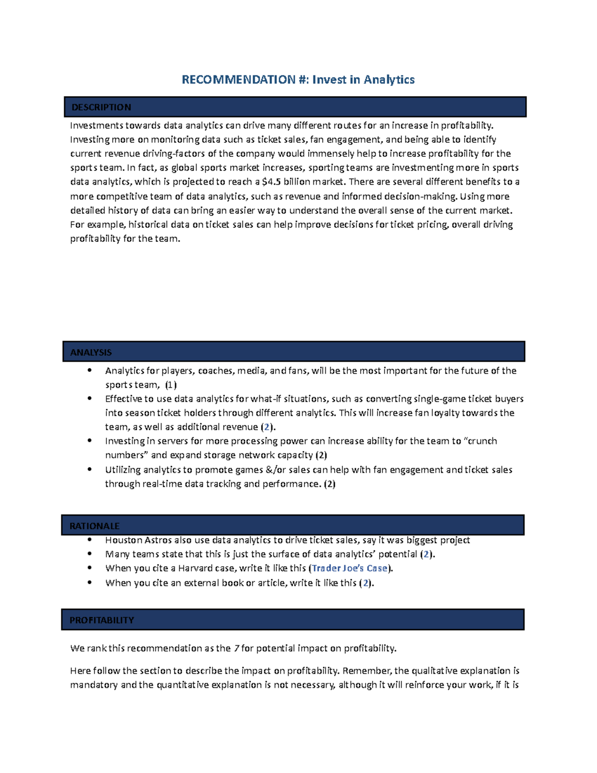 Investment In Analytics - RECOMMENDATION #: Invest in Analytics ...