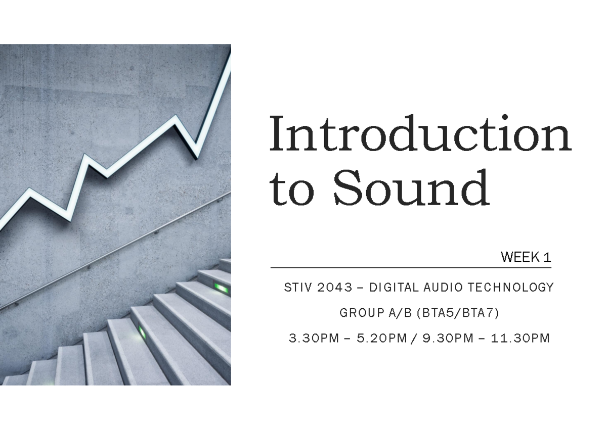 Introduction to sound - Introduction to Sound ST I V 2 0 4 3 – DI GI ...