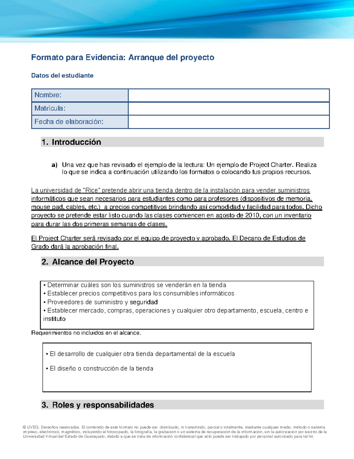 Arranque de proyecto - © UVEG. Derechos reservados. El contenido de ...