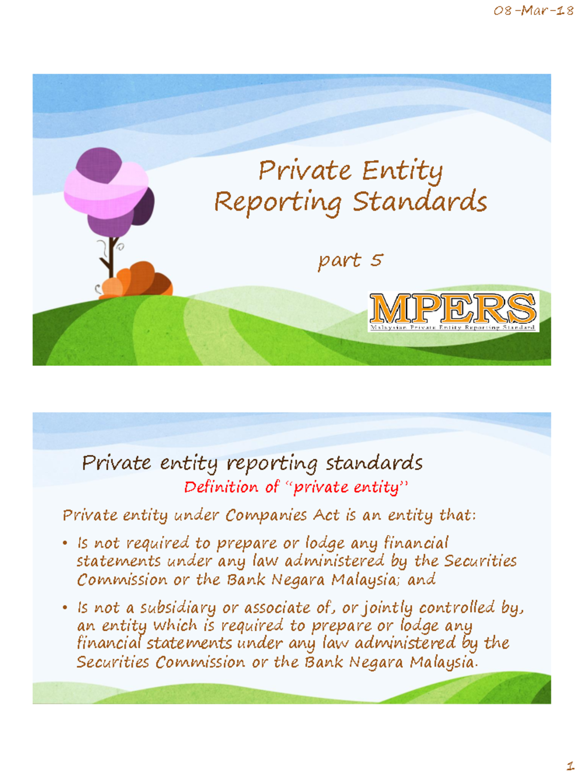 Chapter 1 FAR210 part 5 - Private Entity Reporting Standards part 5 ...