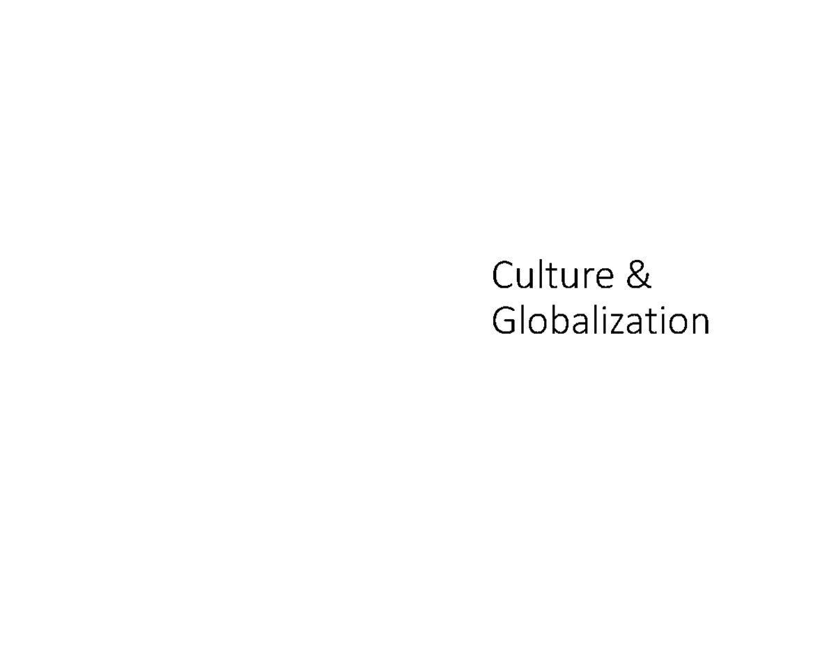Culture & Identity PDF - lecture slides - Culture & Globalization ...