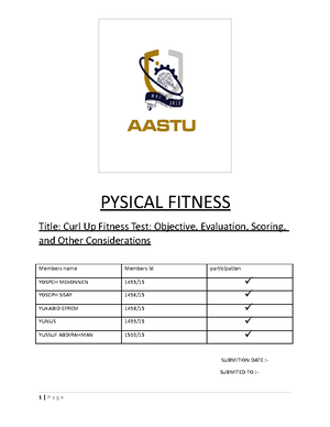 Physical Fitness Module - PHYSICAL FITNESS MODULE (SpSc 1011) Prepared ...
