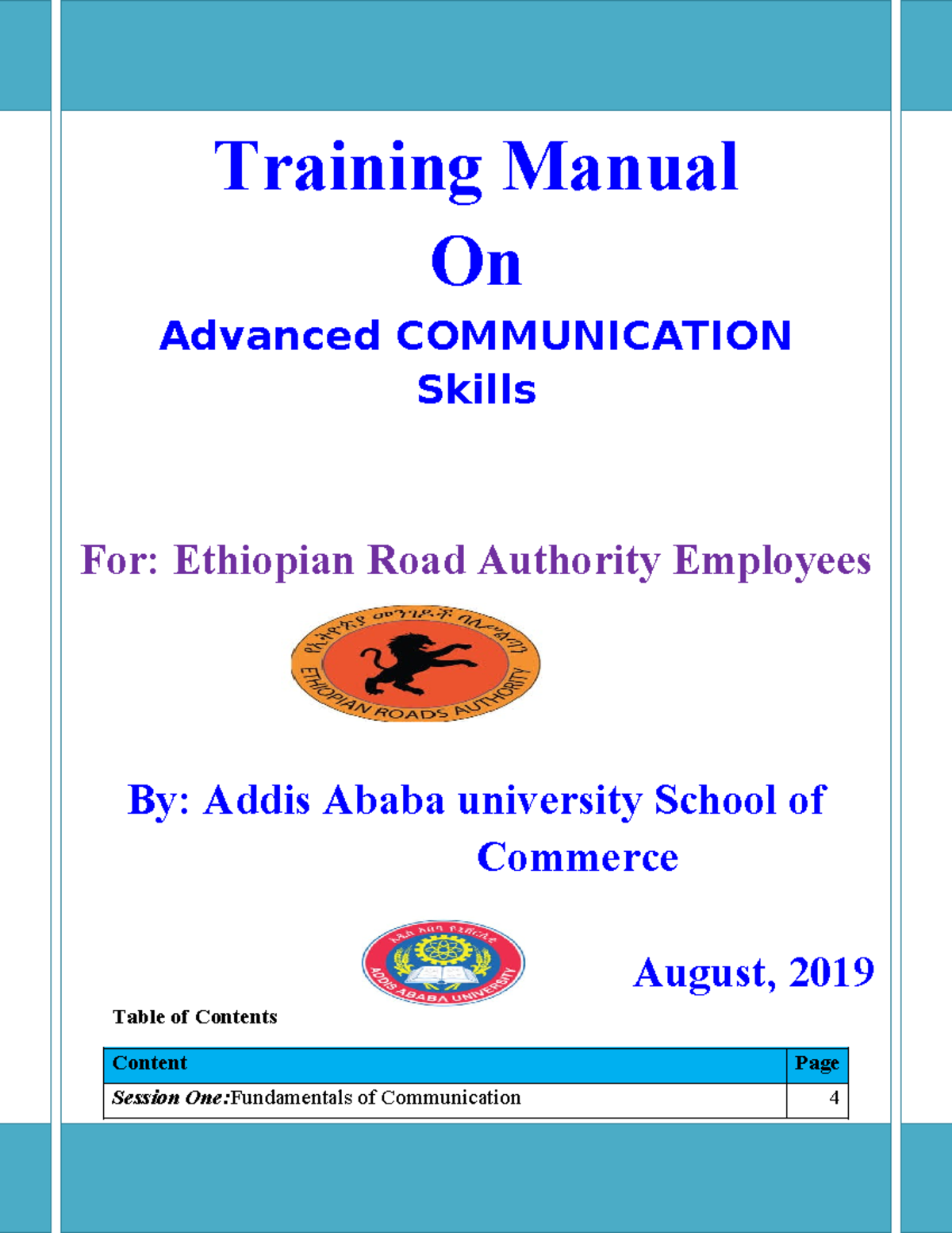 Comunication Training Module - Training Manual On Advanced ...