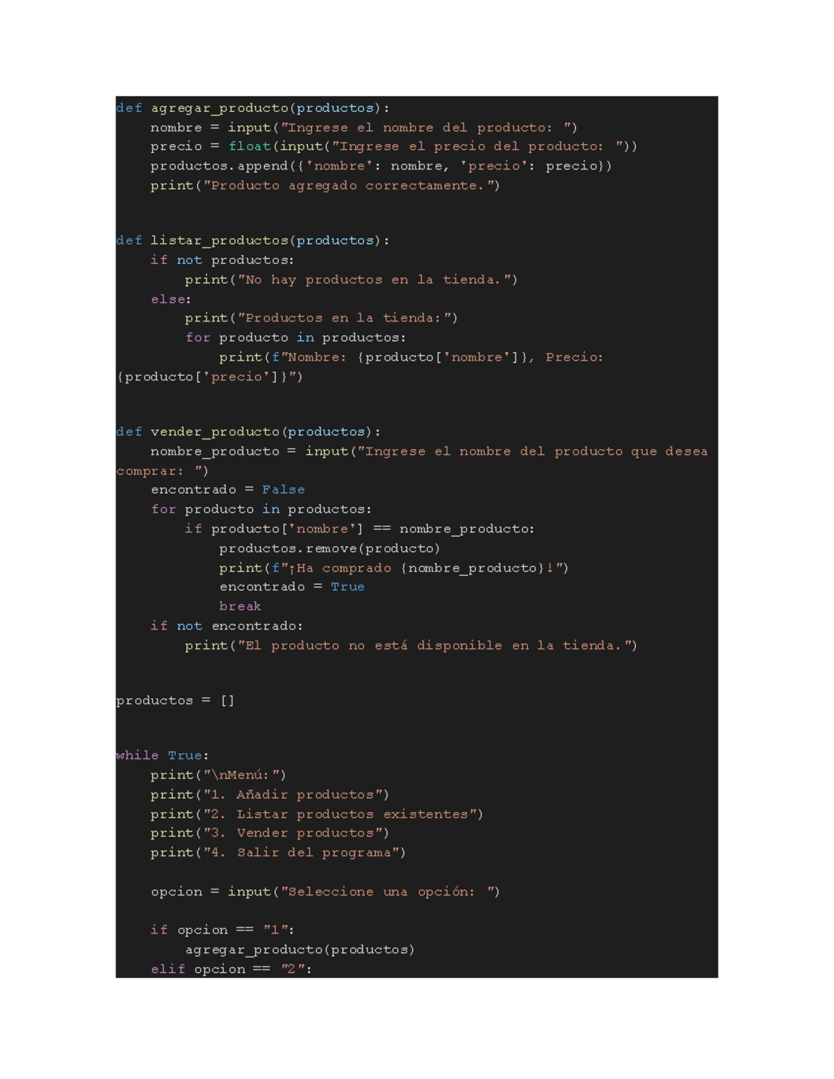 Parcial#2 - resuelto de Python - def agregar_producto(productos ...