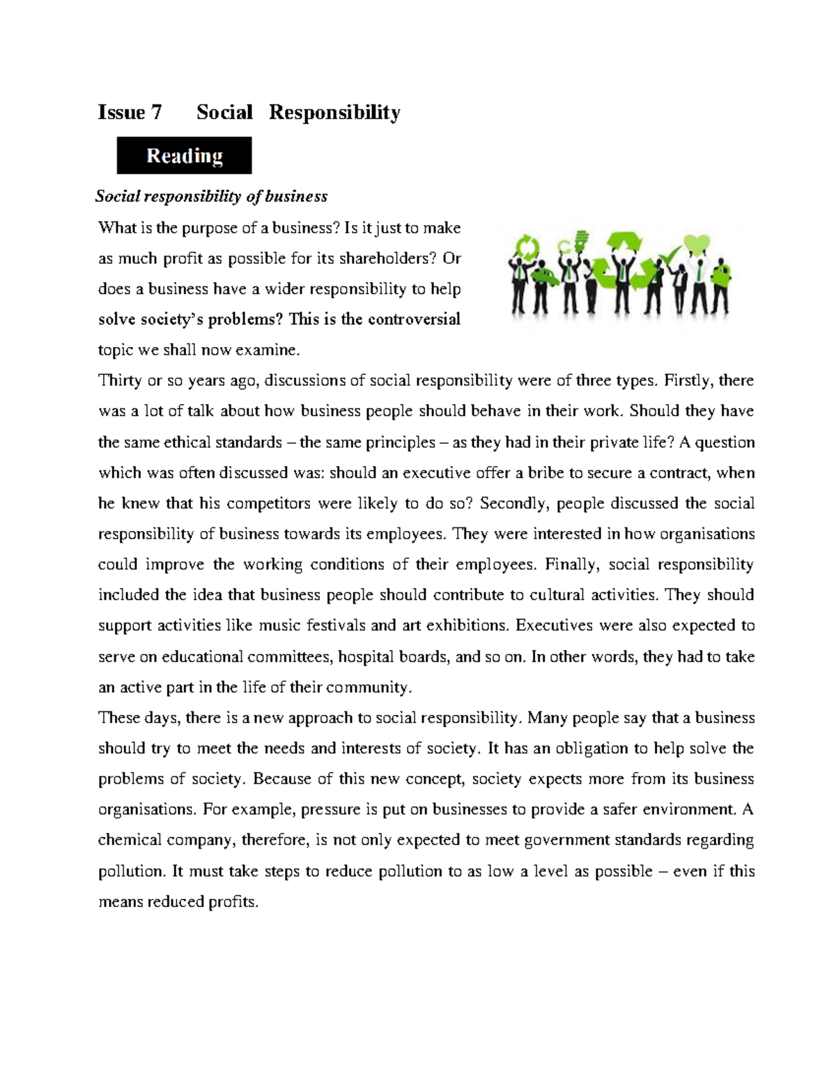 Issue 7 - Main Reading - Issue 7 Social Responsibility Social ...