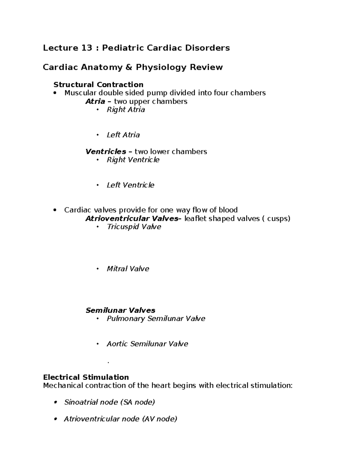 Lecture 13 Pediatric Cardiac Disorders Class - Lecture 13 : Pediatric ...