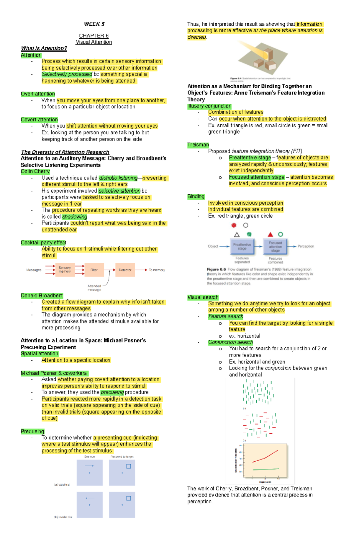 Psych 135 Week 5 Notes - WEEK 5 CHAPTER 6 Visual Attention What Is ...