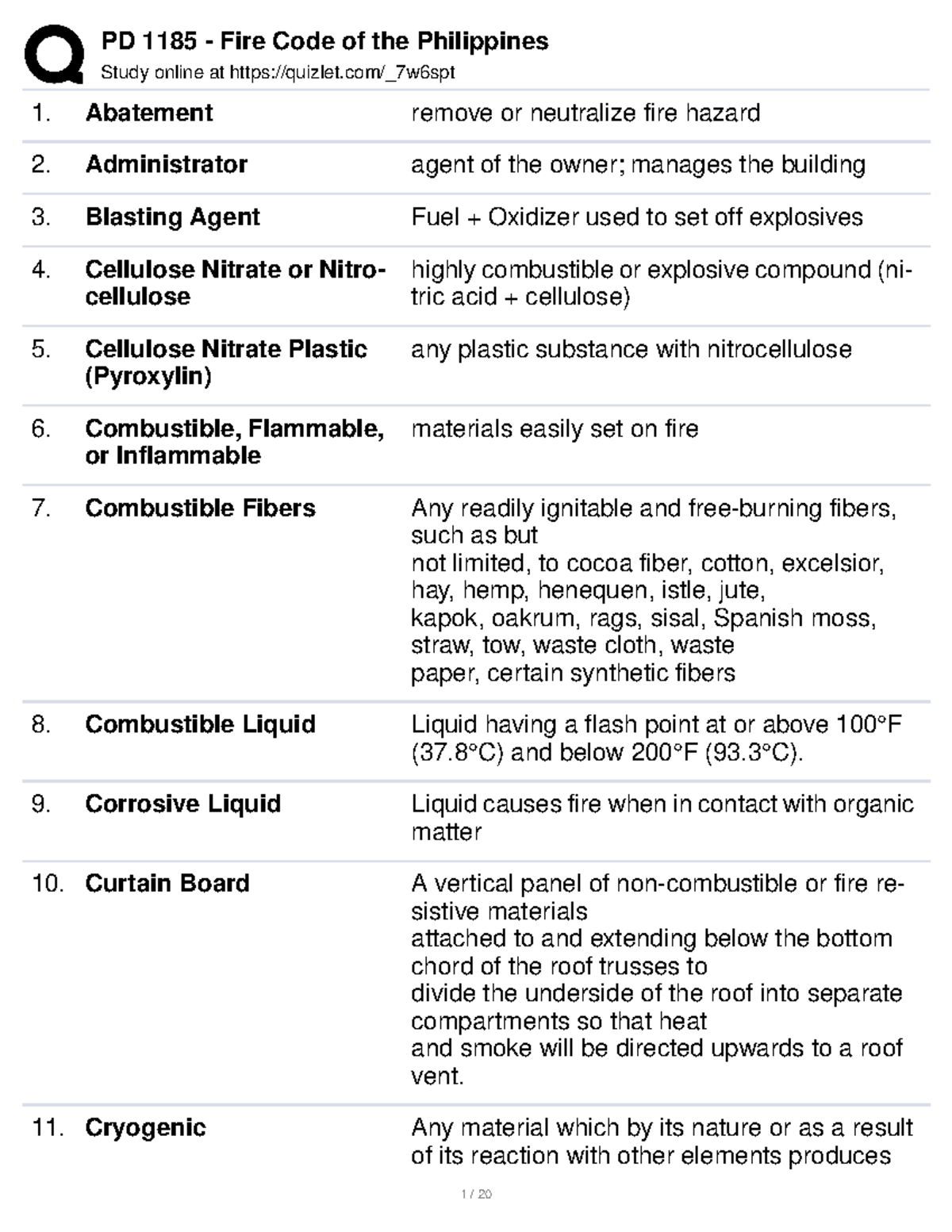 PD 1185 - FIRE CODE OF THE Philippines - Study online at quizlet ...