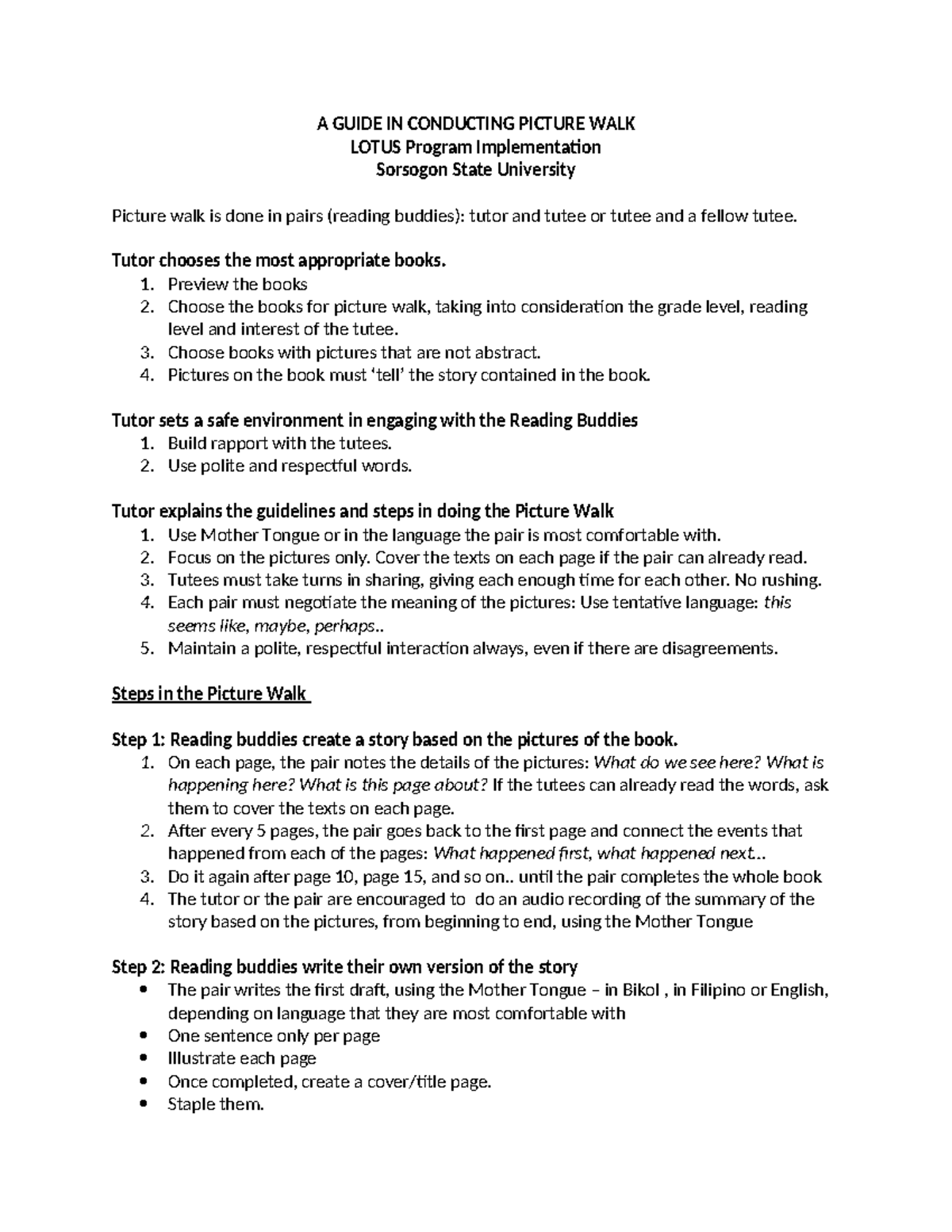 Version-2 Steps-IN- Conducting- Picture-WALK - A GUIDE IN CONDUCTING ...