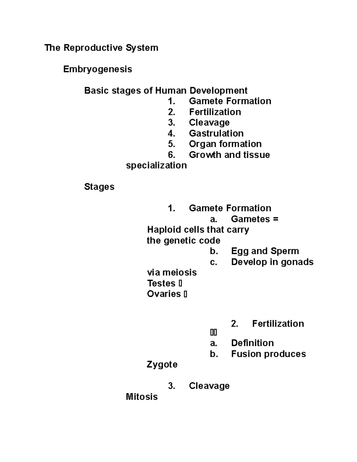 Reproductive System - Bio lecture notes 216 - The Reproductive System ...
