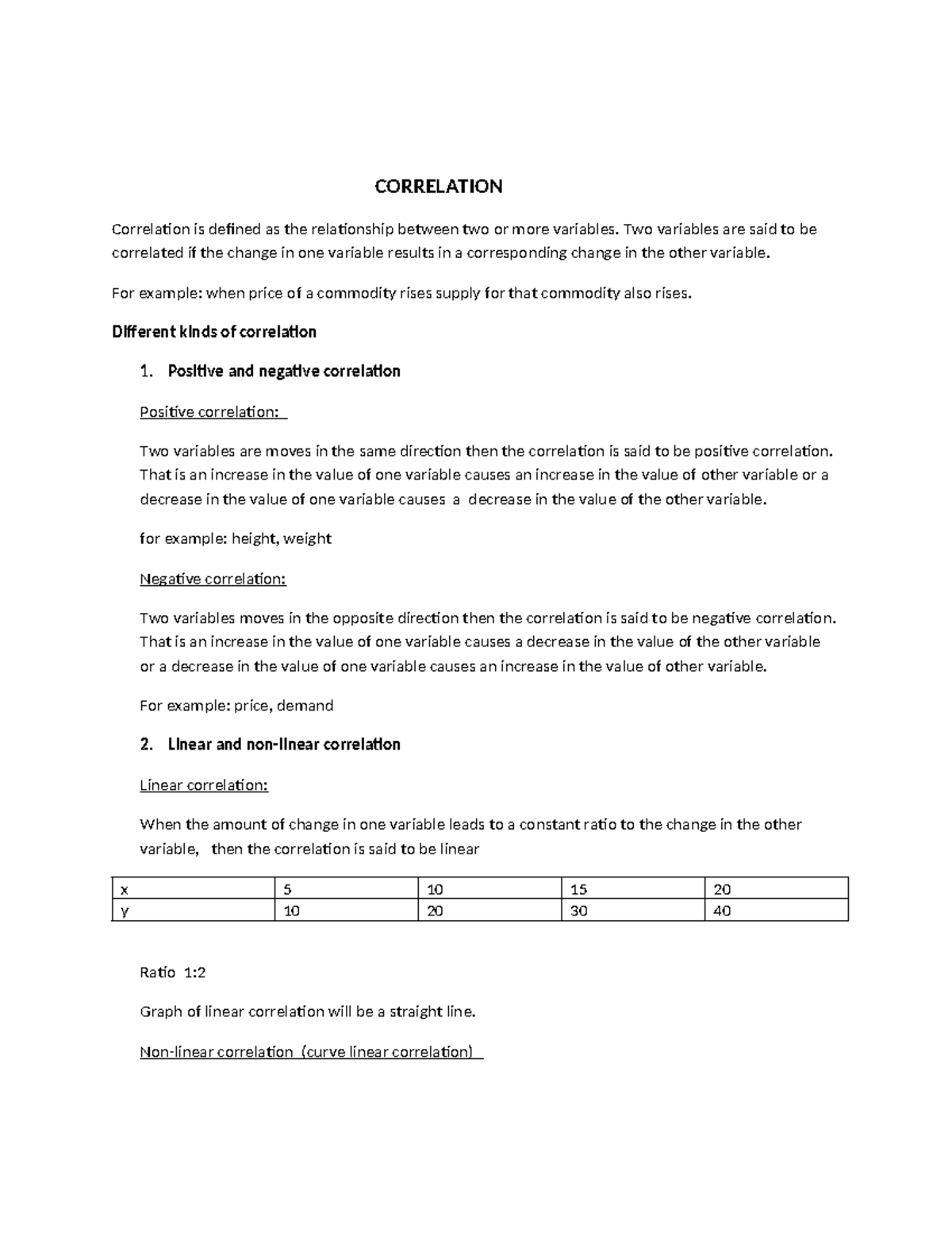 Correlation - Summary Quantitative Techniques 2 - CORRELATION Correlation is defined as the ...