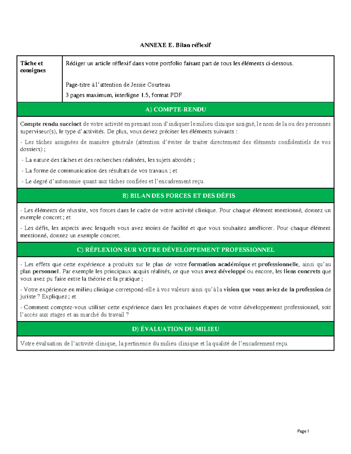Synopsis - Annexe E - Bilan réflexif - DRT323-324 (2022-2023) - Page 1 ...