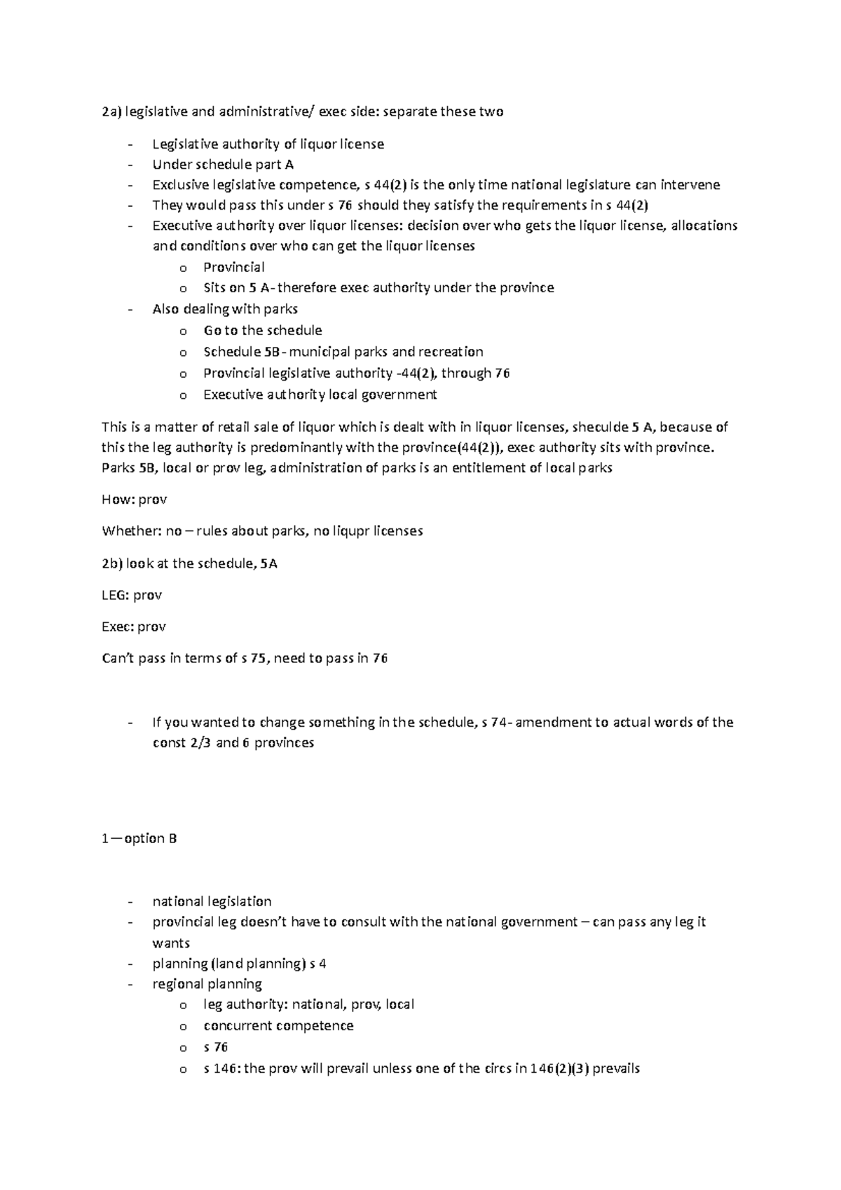 Practical exam questions - 2a) legislative and administrative/ exec ...