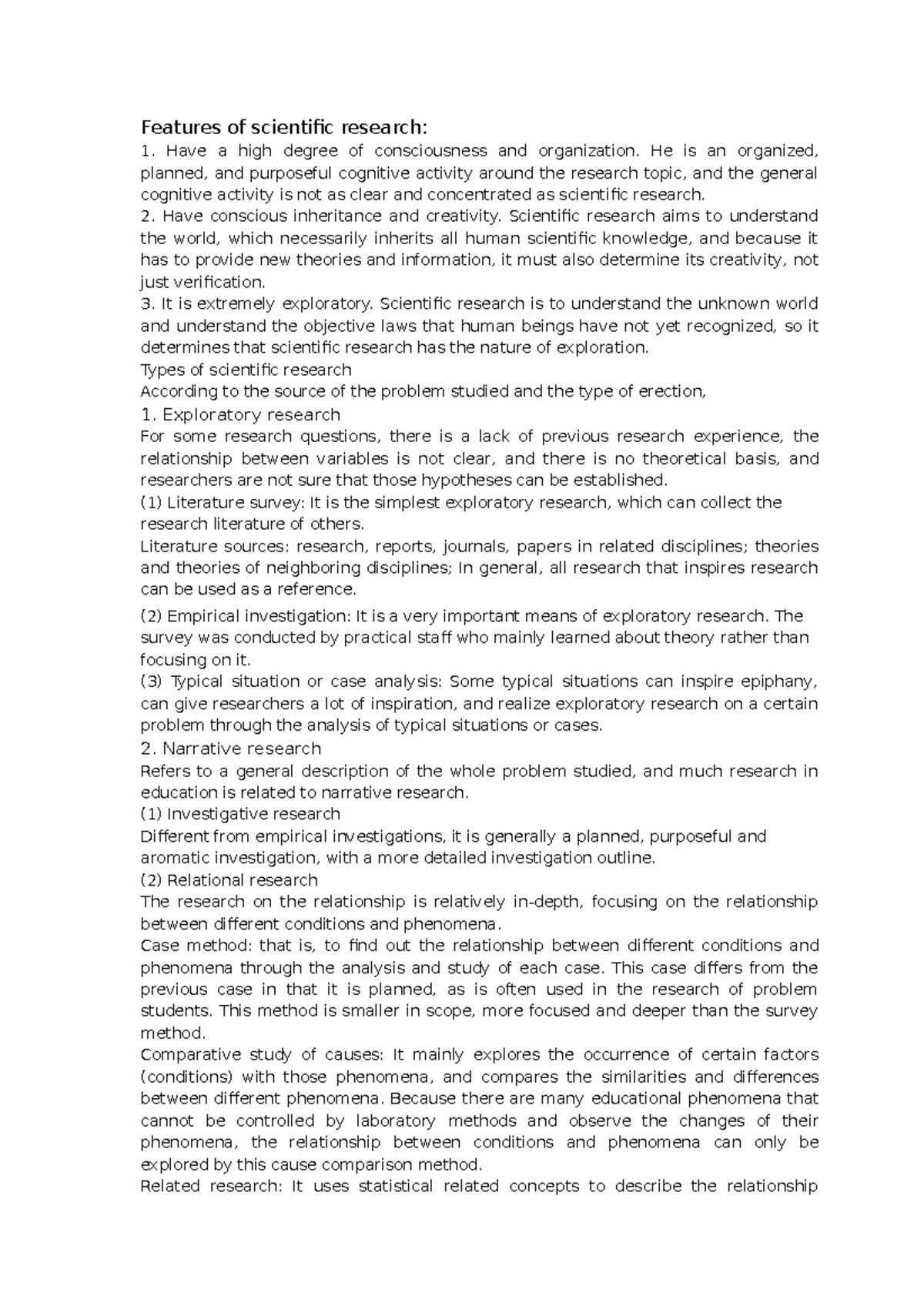 Features of scientific research - Features of scientific research: Have ...