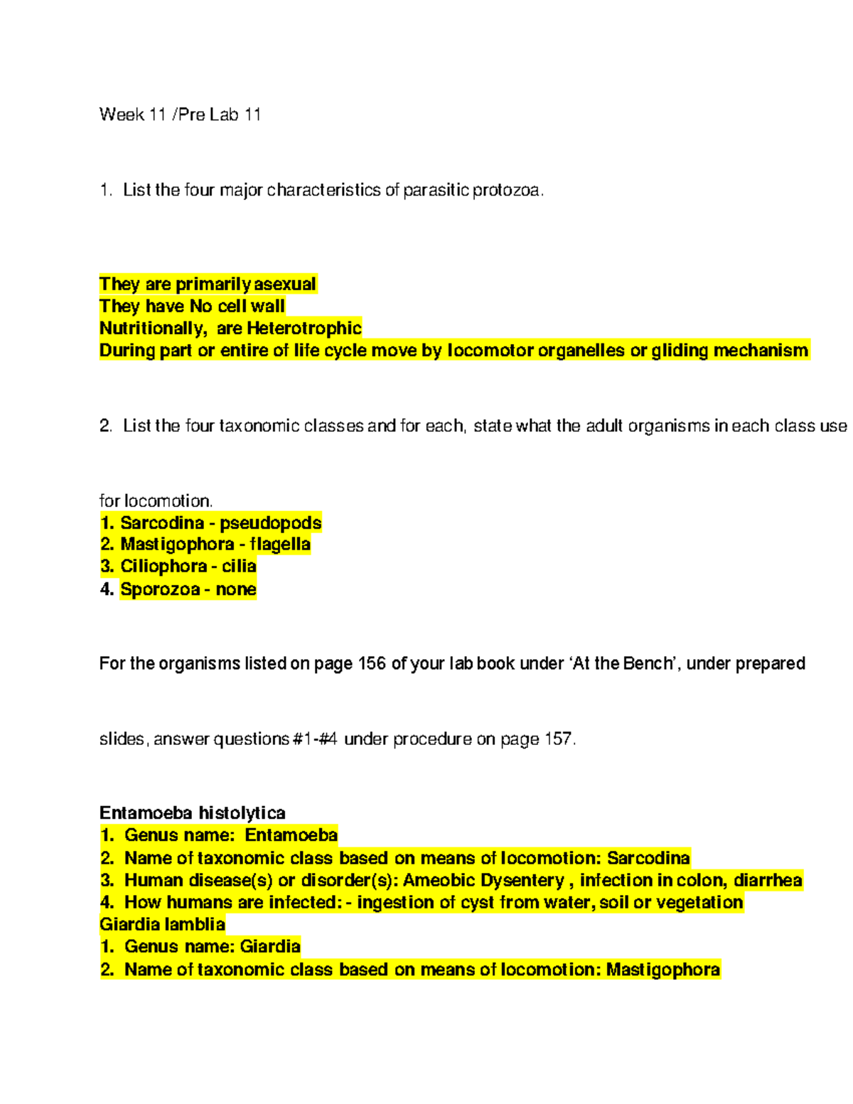 Pre Lab 11 - pre lab assignments for BIO 205 - Week 11 /Pre Lab 11 List ...