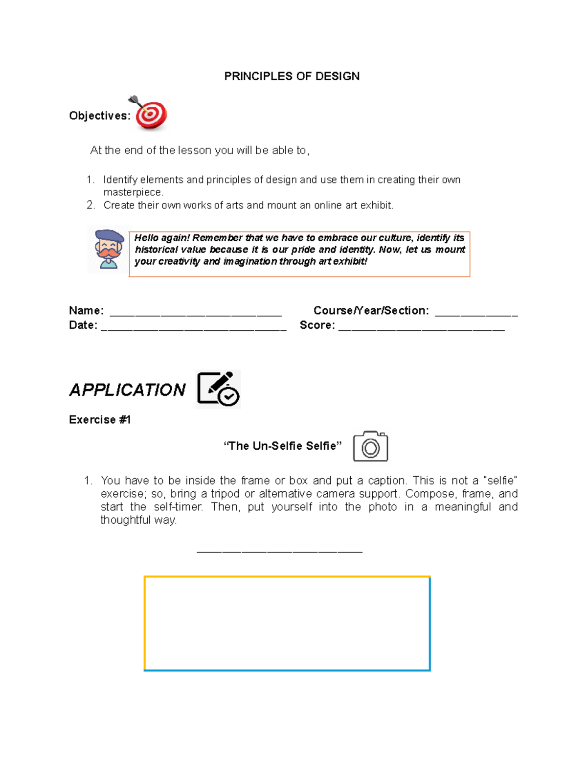 Principles-OF- Design - PRINCIPLES OF DESIGN Objectives: At the end of ...