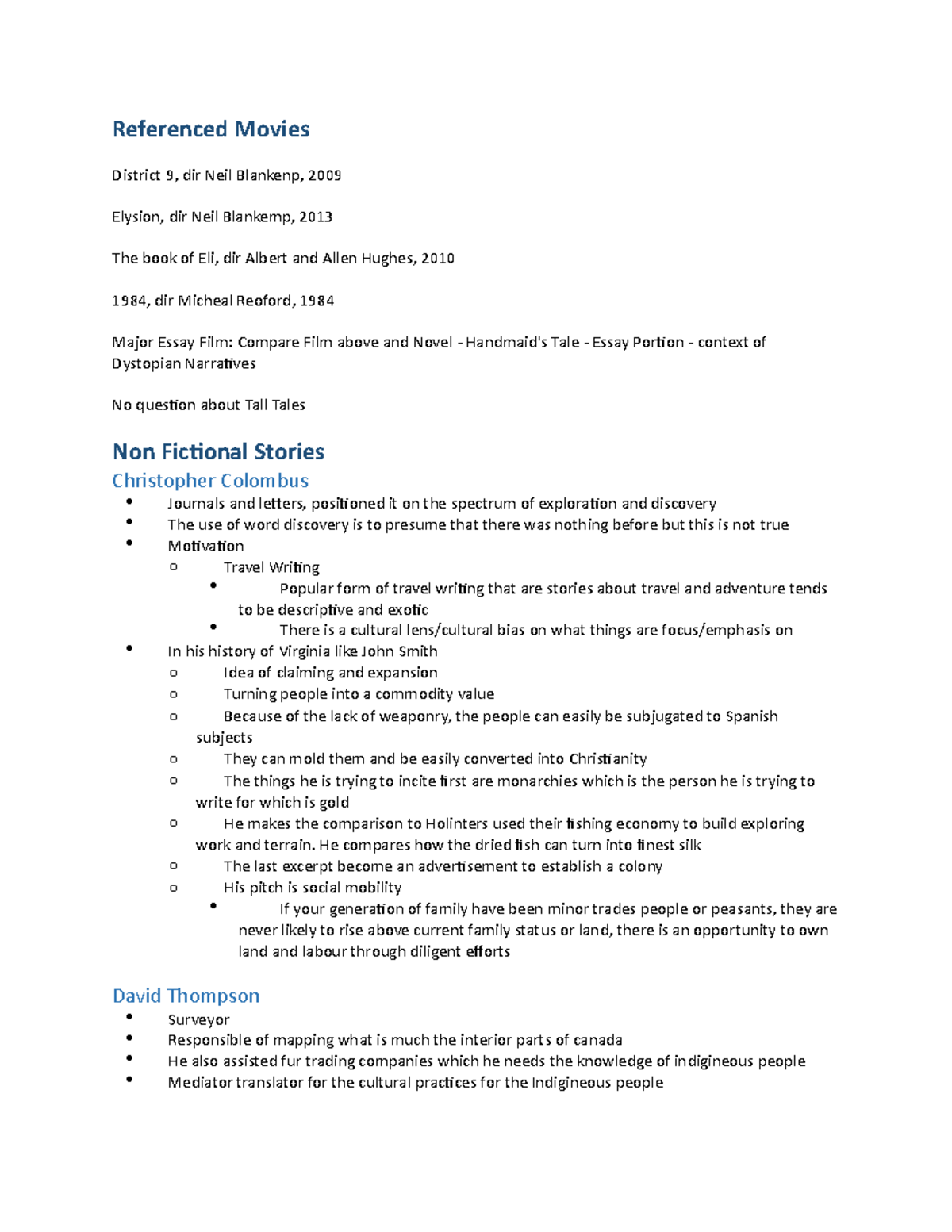 Lecture 20 - Utopian:Dystopian Narratives - Referenced Movies District 9, dir Neil Blankenp ...