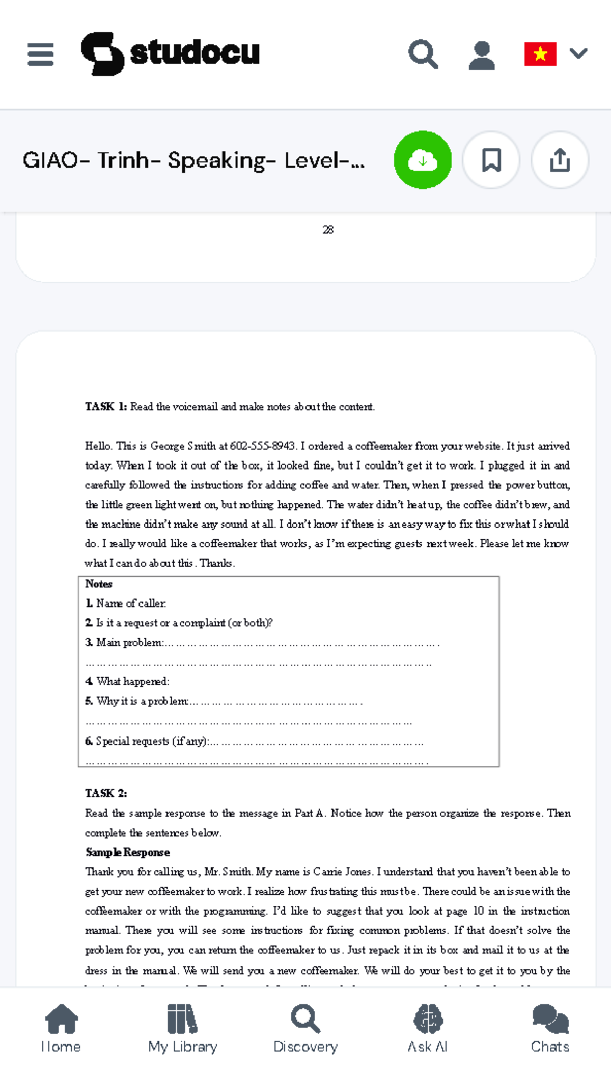 GIAO- Trinh- Speaking- Level-3- Tuyen- Thanh-TAM… - LESSON 8: FURTHER ...