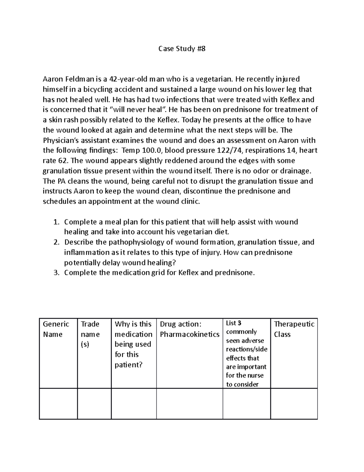 Case Study 8 - Practice Materials - Case Study # Aaron Feldman is a 42 ...