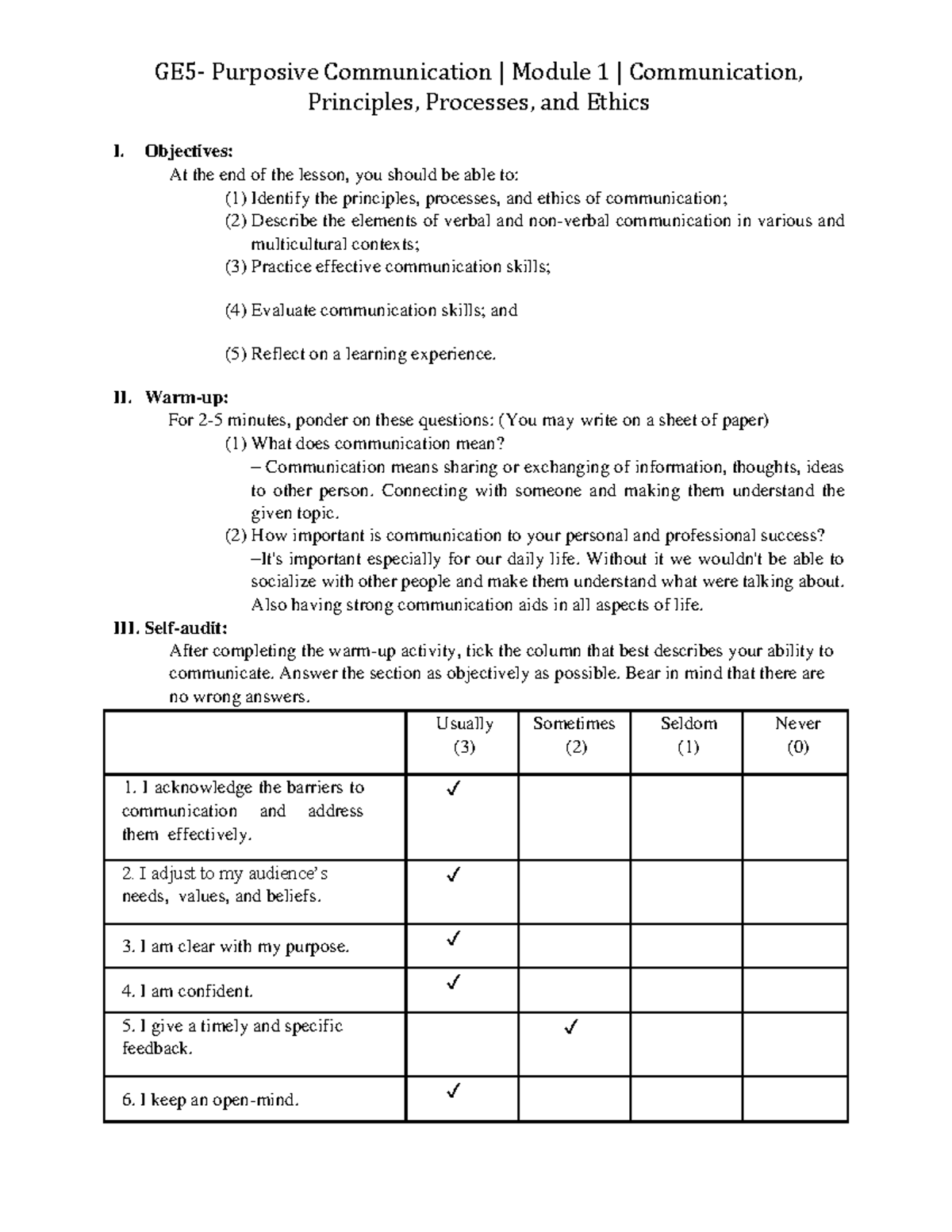 Enimedez, Vincent D. (Module 1- Assignment) - GE5- Purposive ...