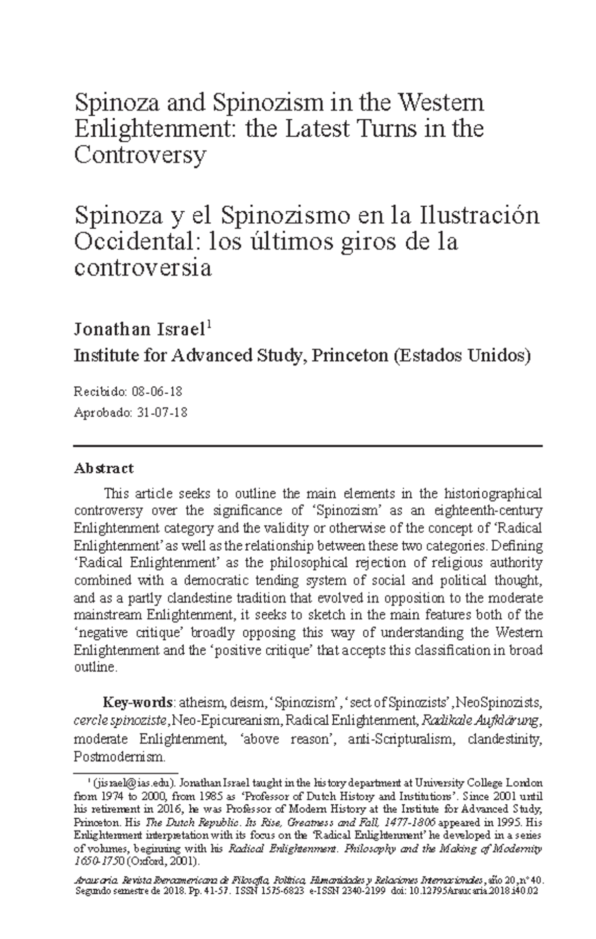 Dialnet-Spinoza And Spinozism In The Western Enlightenment-6844627 ...