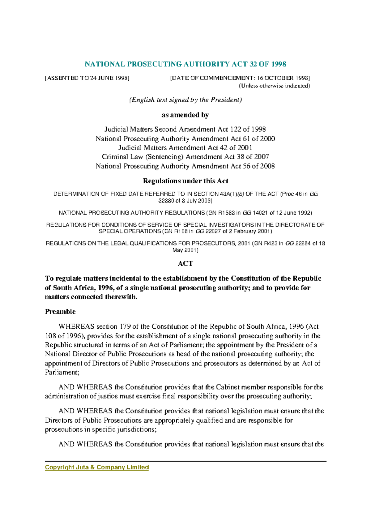 CMP2601-national prosecuting authority act - NATIONAL PROSECUTING ...