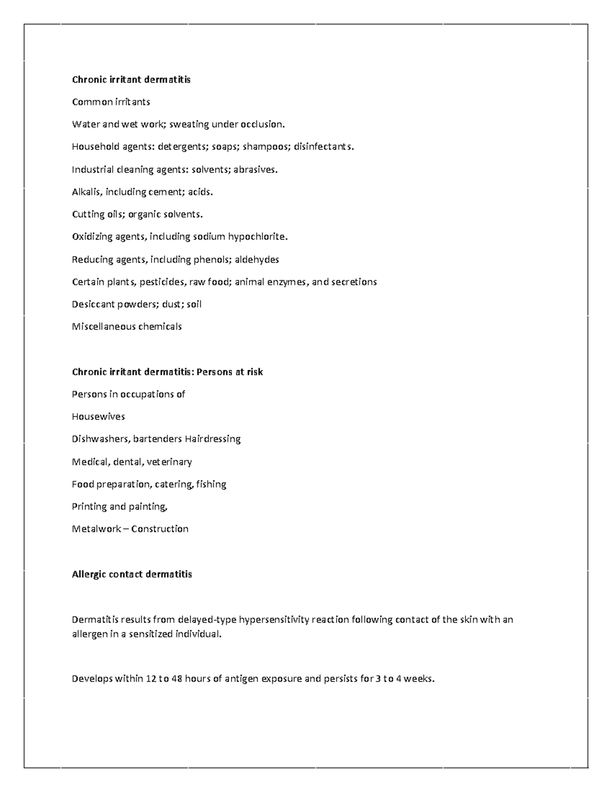 Dermatology part 2 - These are important topics - Chronic irritant ...
