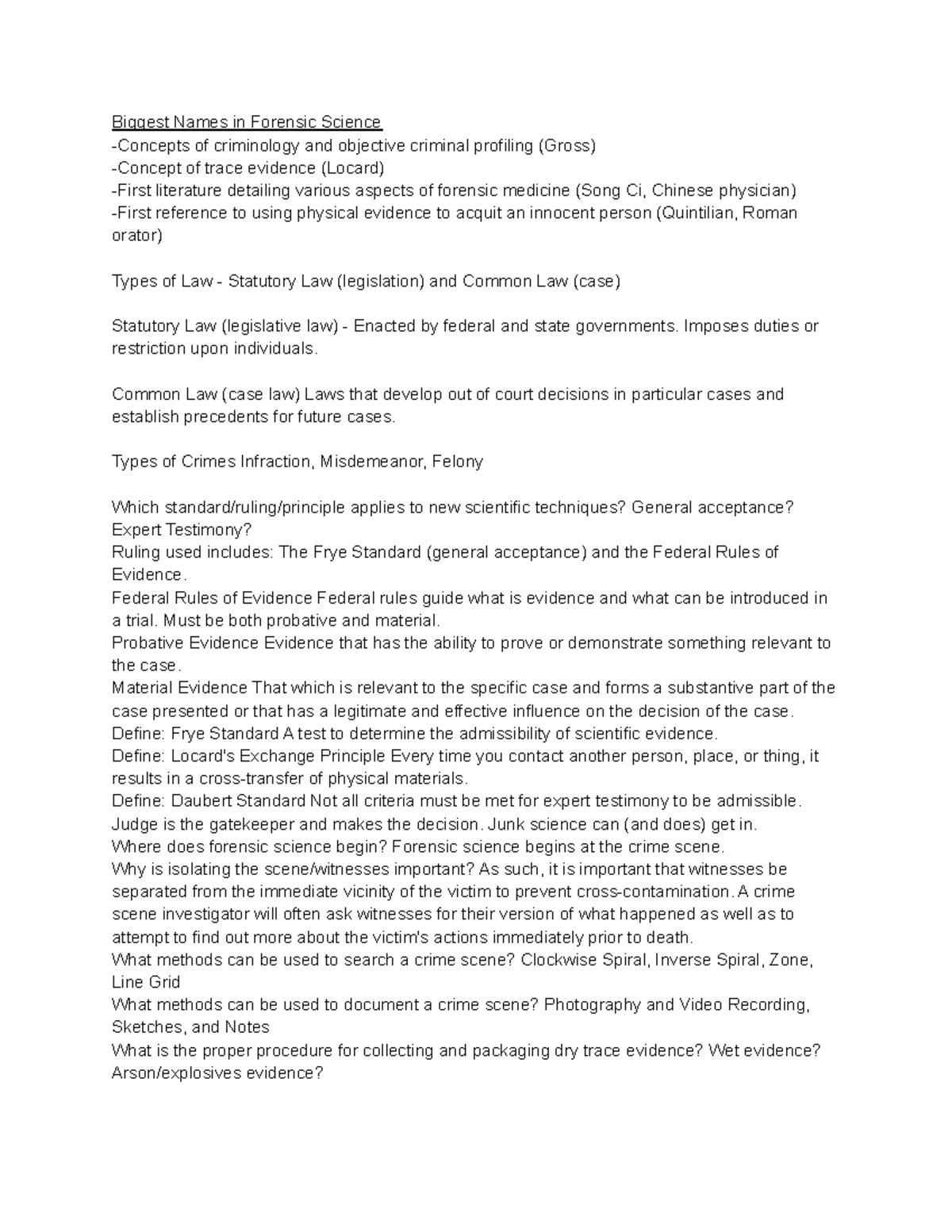 Forensic science study guide - Biggest Names in Forensic Science ...