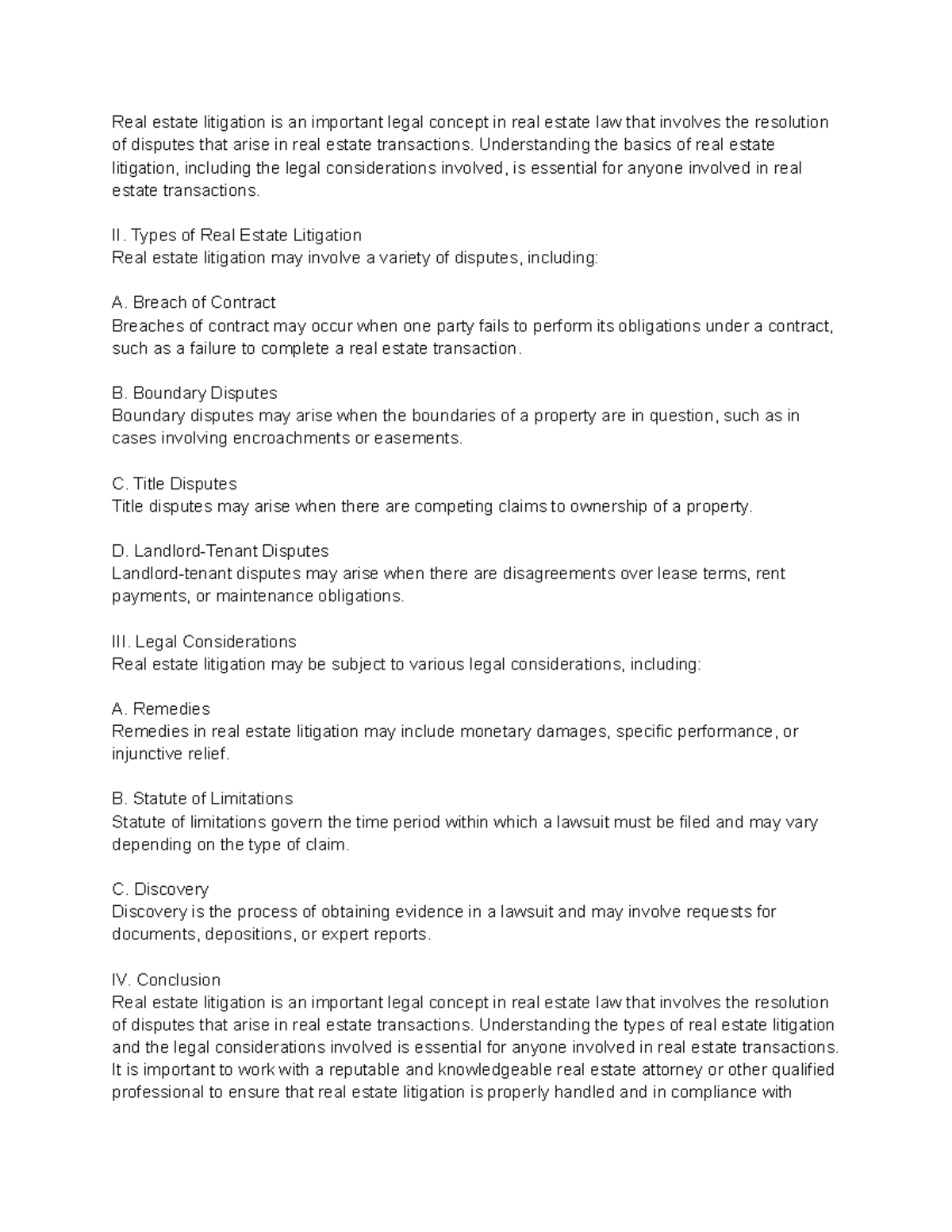 Real Estate Litigation - Understanding the basics of real estate ...