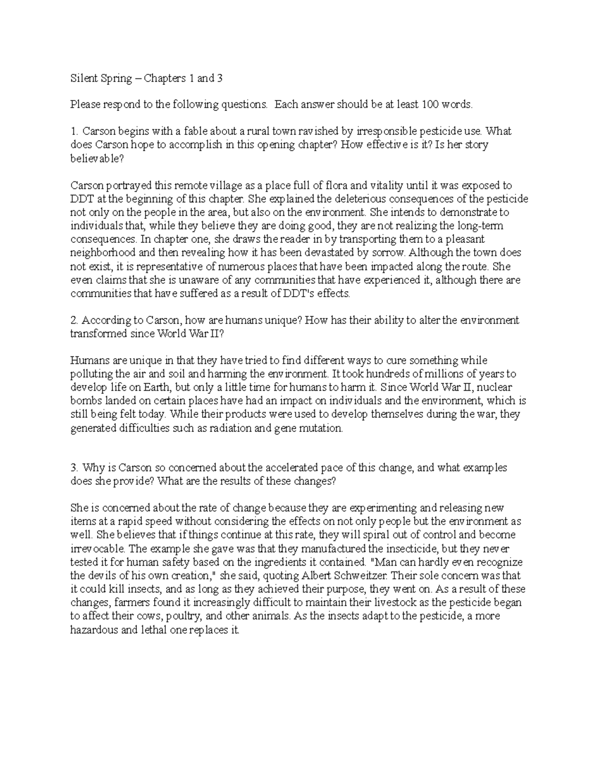 Silent Spring Ch1-3 Assignment copy - Silent Spring – Chapters 1 and 3 ...