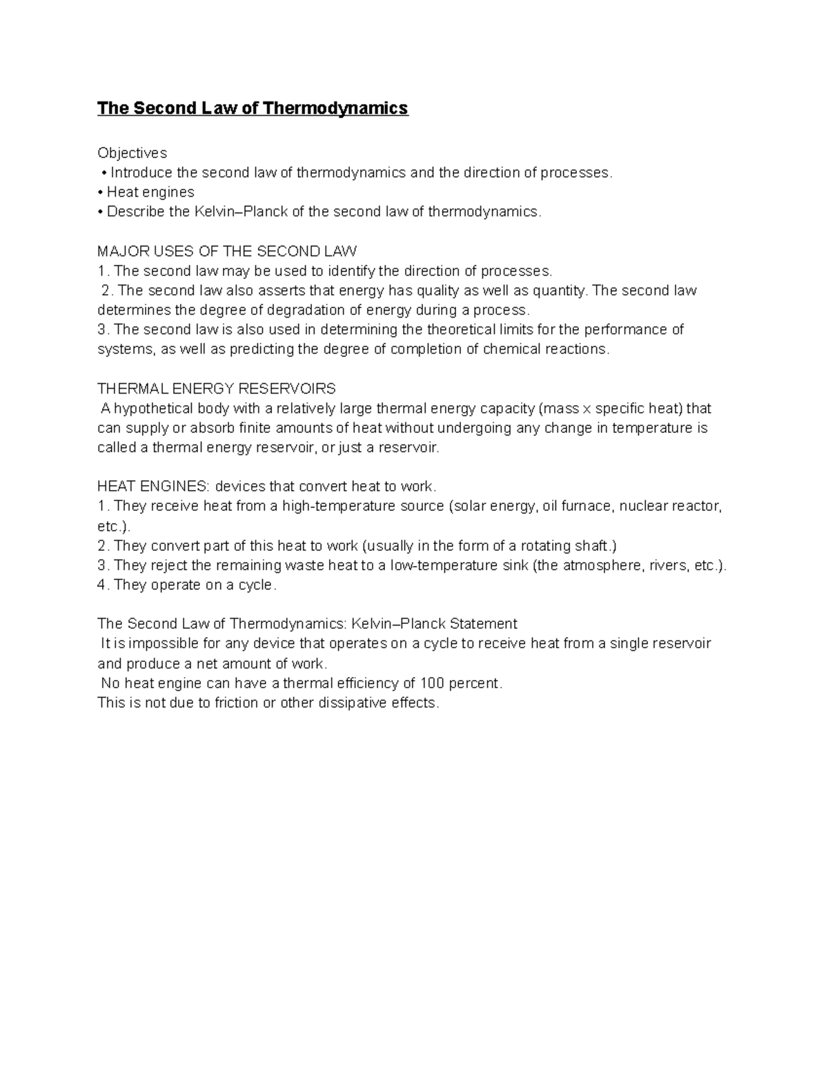 The Second Law of Thermodynamics - The Second Law of Thermodynamics ...