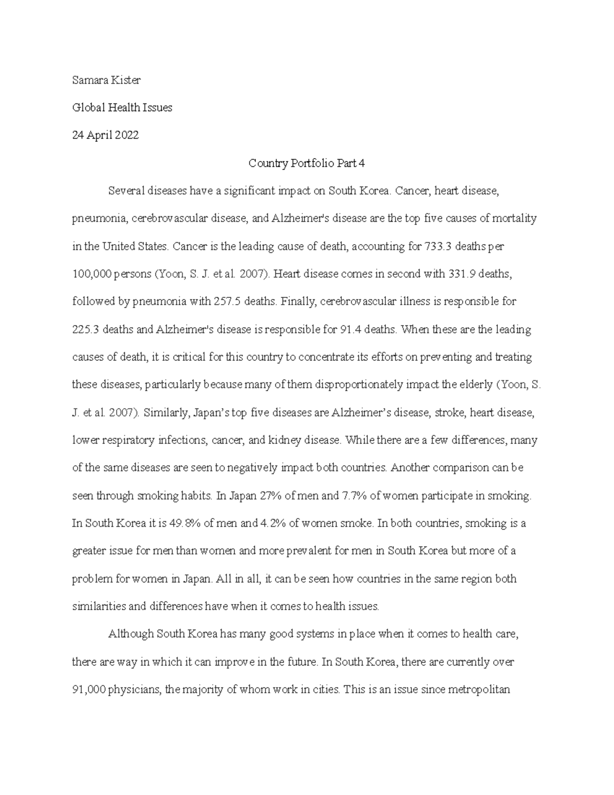 Country Portfolio Part 4 - Samara Kister Global Health Issues 24 April ...
