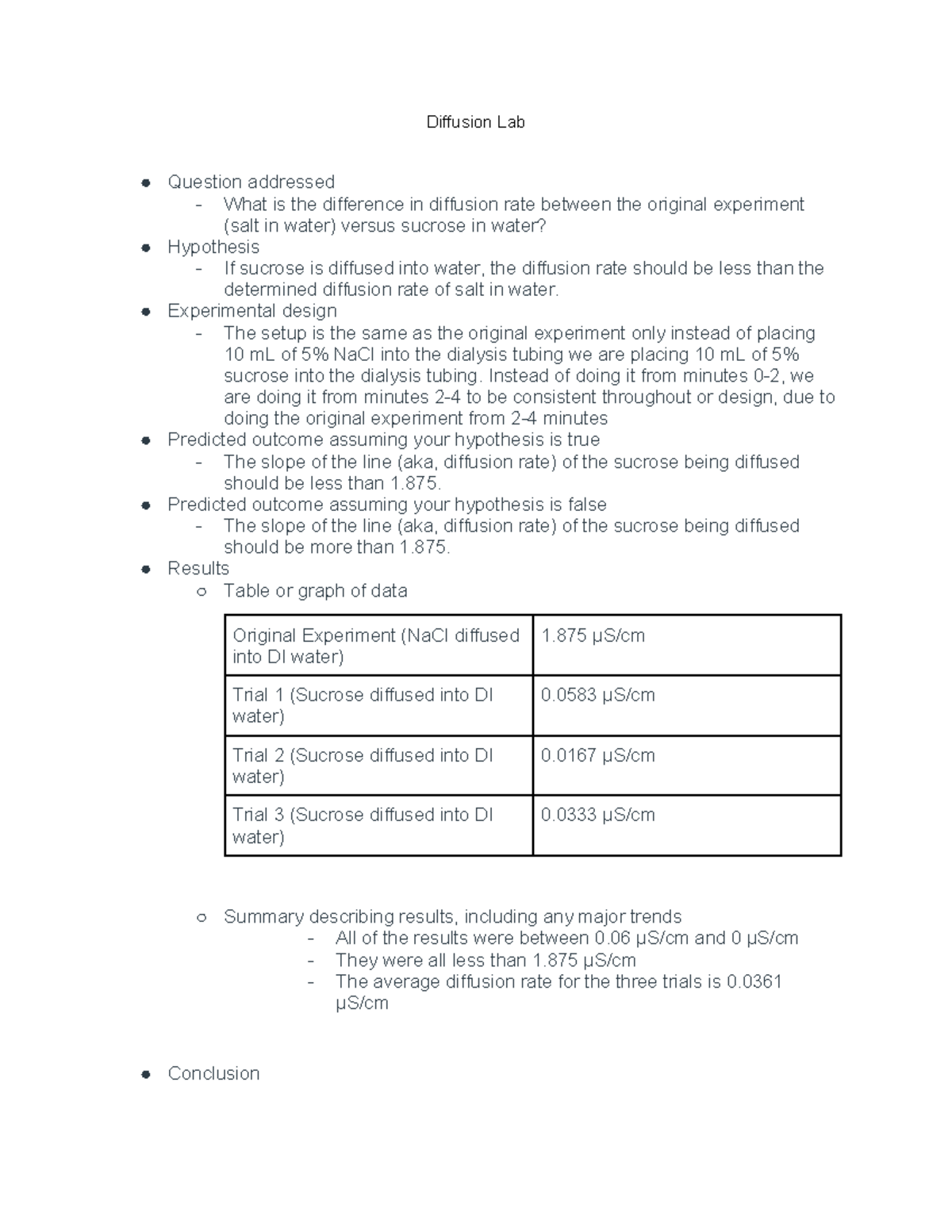 Lab Topic 4 - Lab work for Diffusion lab - Diffusion Lab Question ...