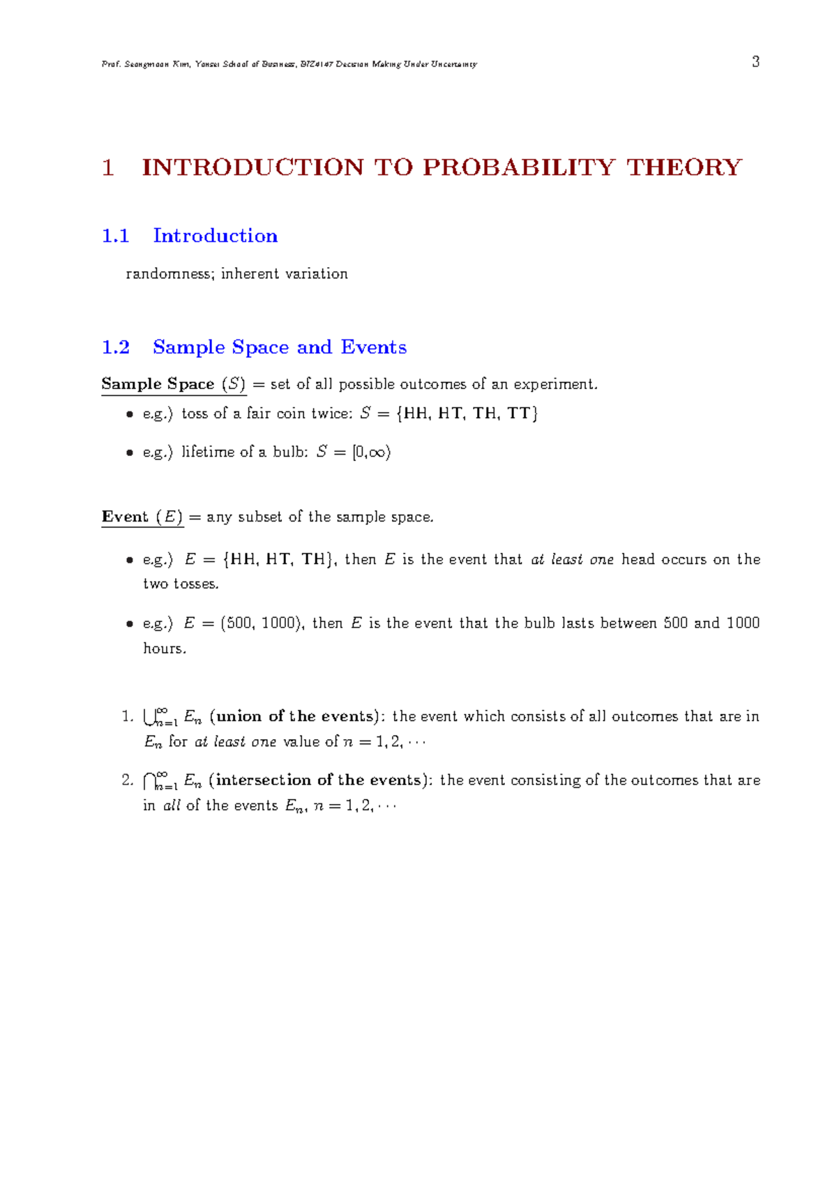 Probability Intro 1 - rtwuur6 - 1 INTRODUCTION TO PROBABILITY THEORY 1 Introduction randomness ...