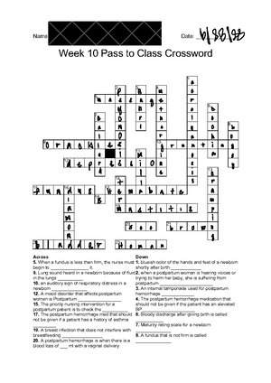 Wk 11 pass to class - Pass-to-Class Nur 308 Week 11 List the expected ...