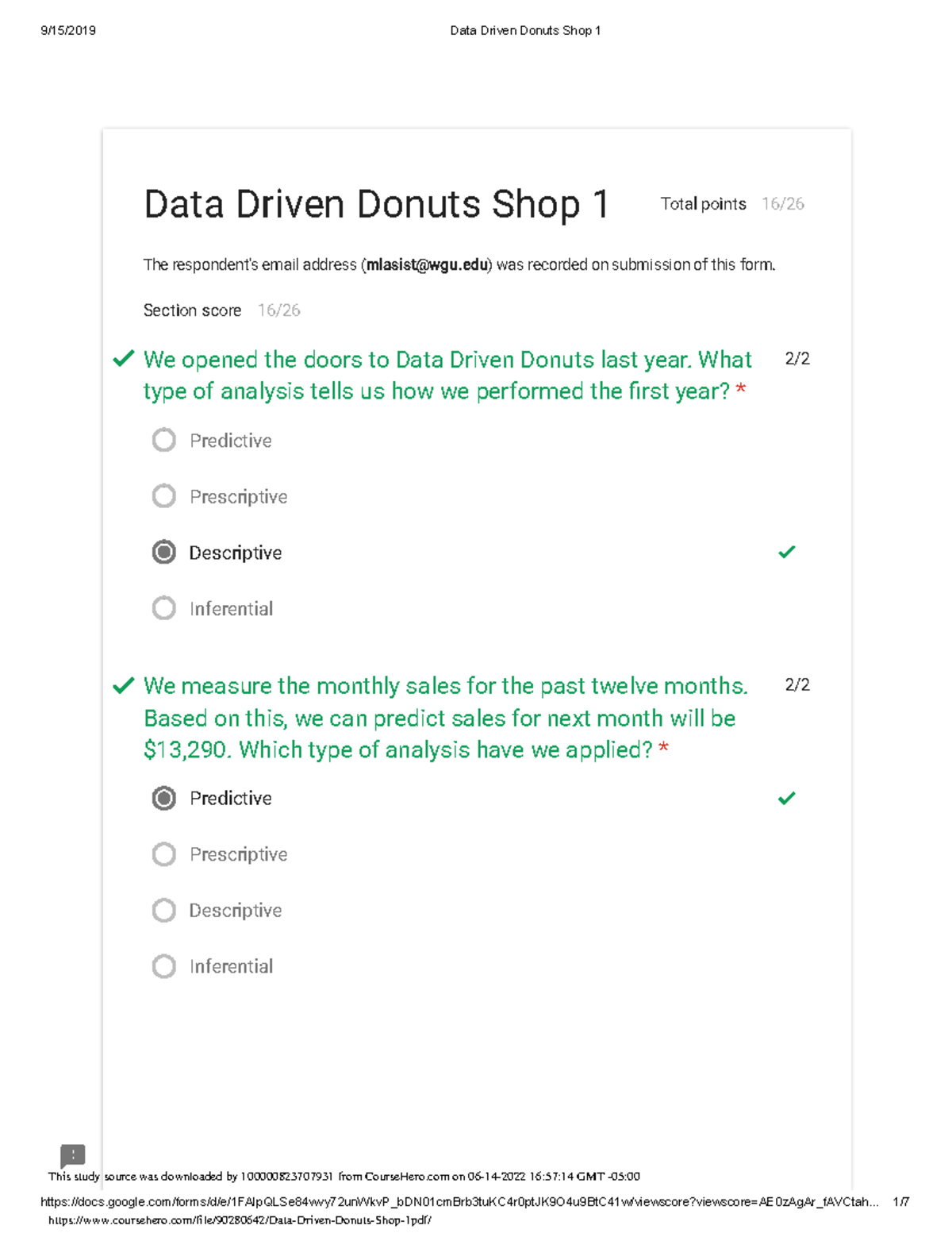 Data Driven Donuts Shop 1 - - Studocu