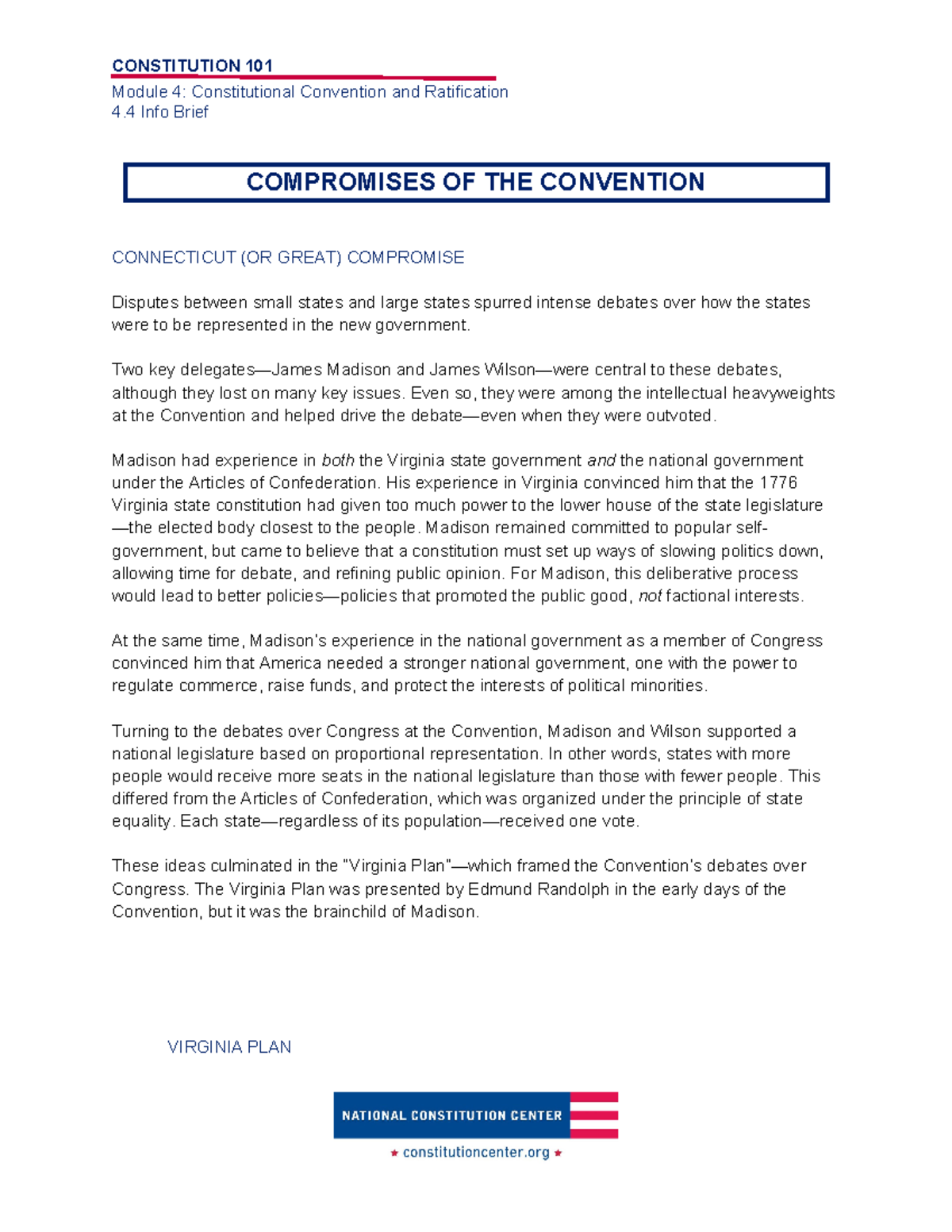 4 - government note - Module 4: Constitutional Convention and ...