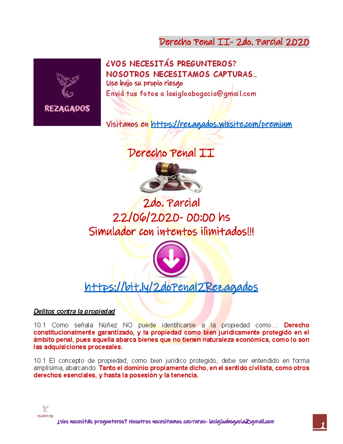 22-06-2020 Penal 2 Segundo Parcial Rezagados - ¿Vos necesitás ...