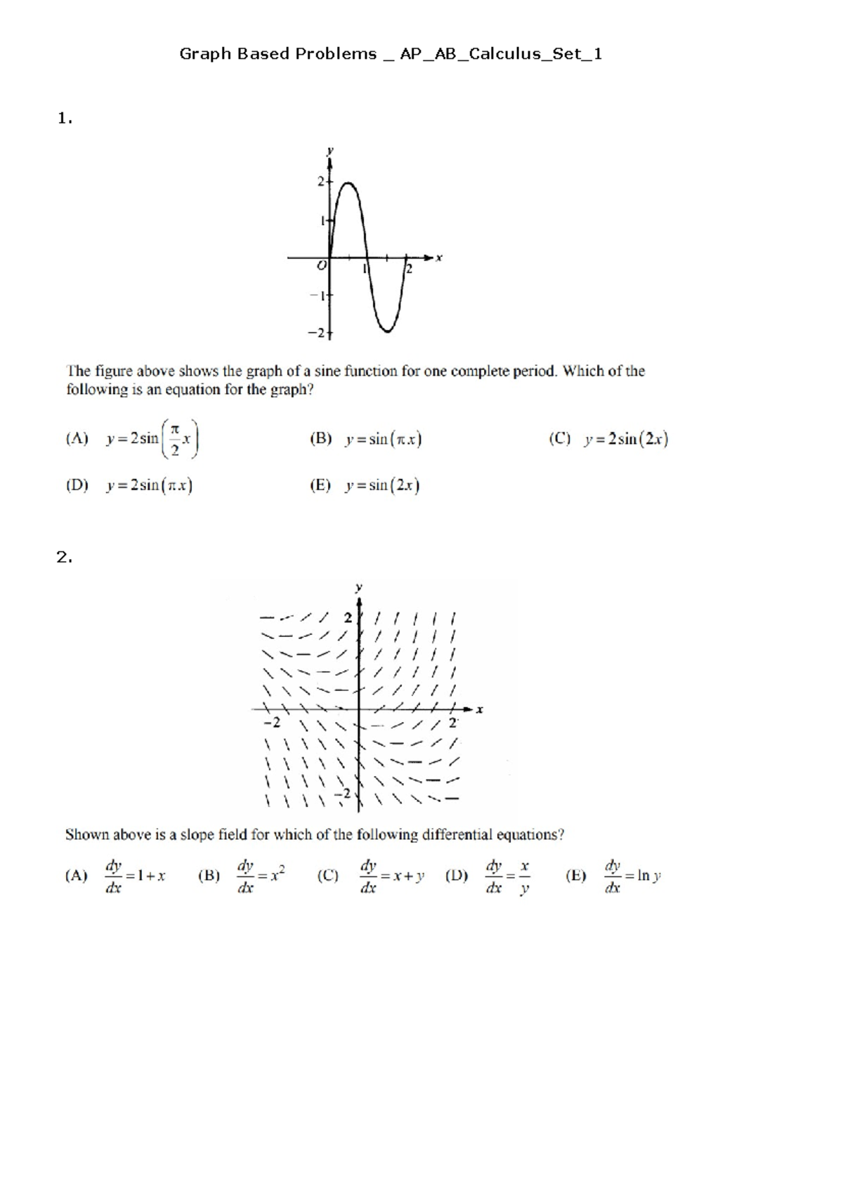 Graph Based Problems AP AB - 402 - Graph Based Problems _ AP_AB ...