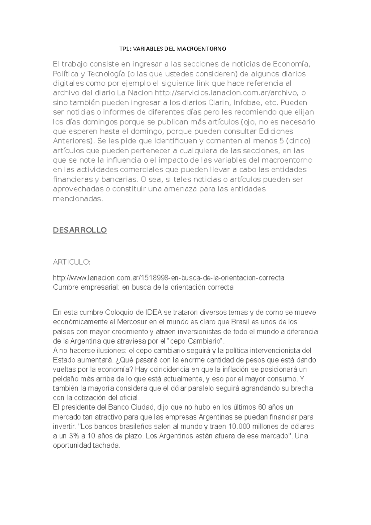 Marketing de servicios tp1 - TP1: VARIABLES DEL MACROENTORNO El trabajo ...