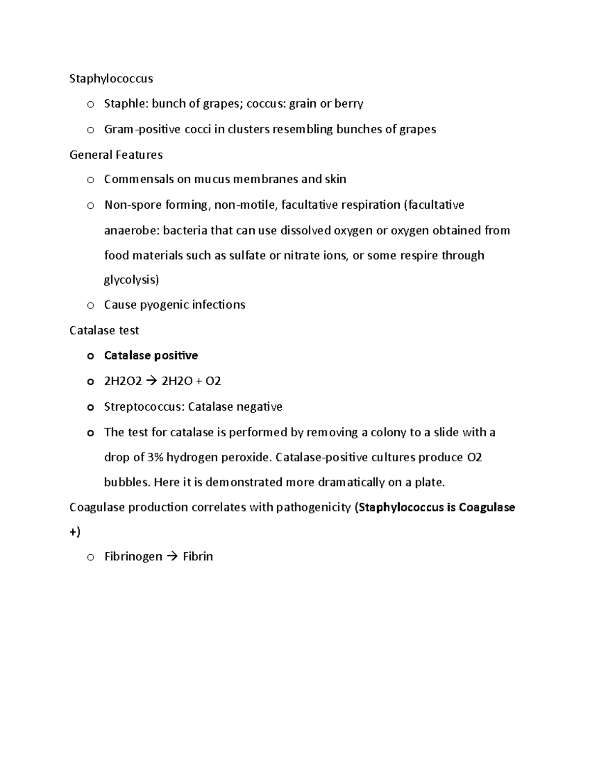 Staphylococcus Notes - Staphylococcus o Staphle: bunch of grapes ...