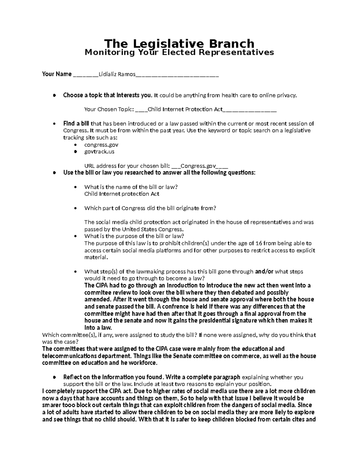 2.02 legislative branch usgov - The Legislative Branch Monitoring Your ...
