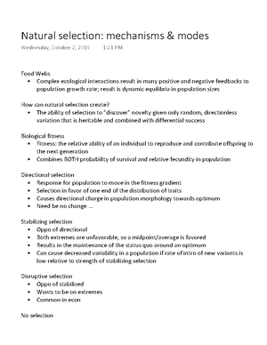 Geosci 110 Lectures - 1/26 - Wednesday - Darwins’s 1859 Origin of Species - Charles Darwin - Studocu