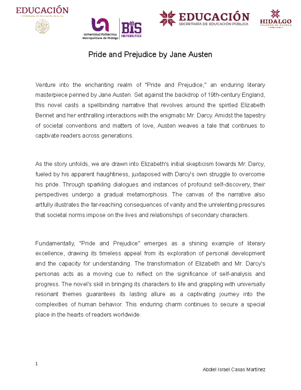 Pride and Prejudice by Jane Austen - Pride and Prejudice by Jane Austen ...