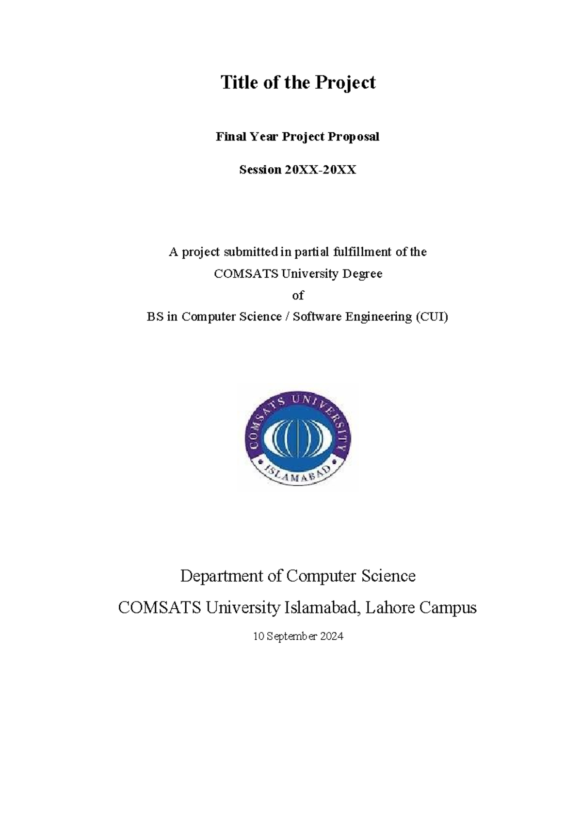 FYP-IProject Proposal - Title of the Project Final Year Project ...