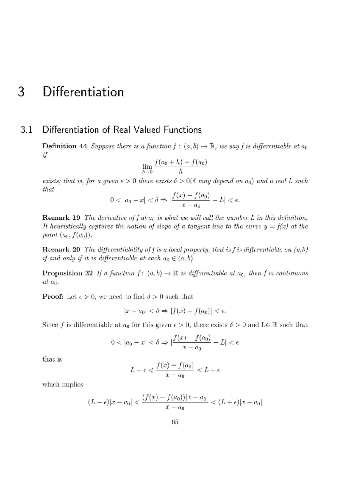 Chapter -3 Differentiation - Abstract Algebra II And Integral Calculus - Studocu