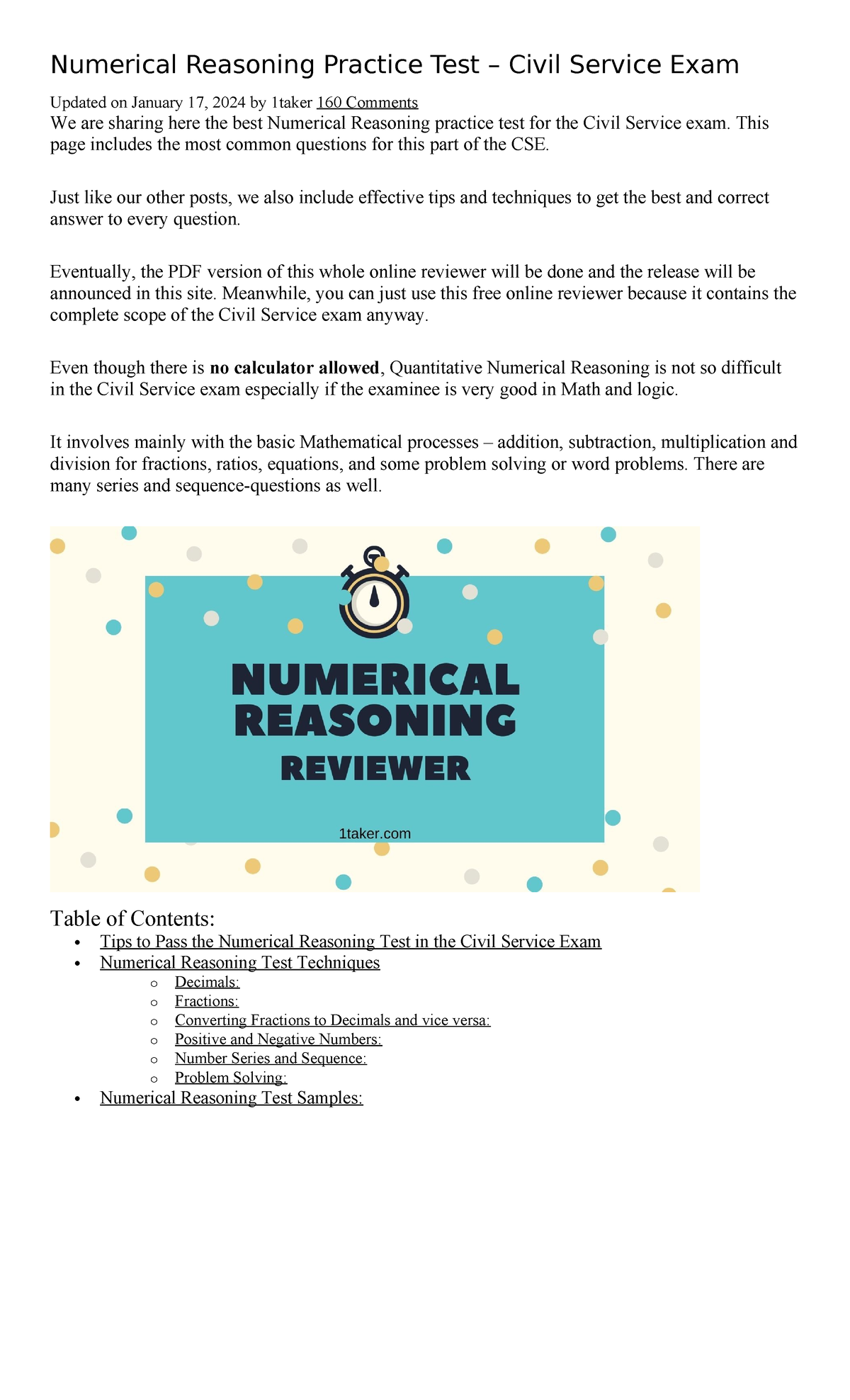 Numerical Reasoning Practice Test - This page includes the most common ...