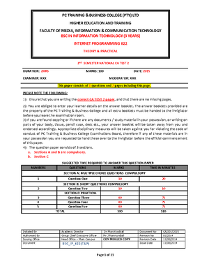 Programming 511 exam 2019 - Studocu