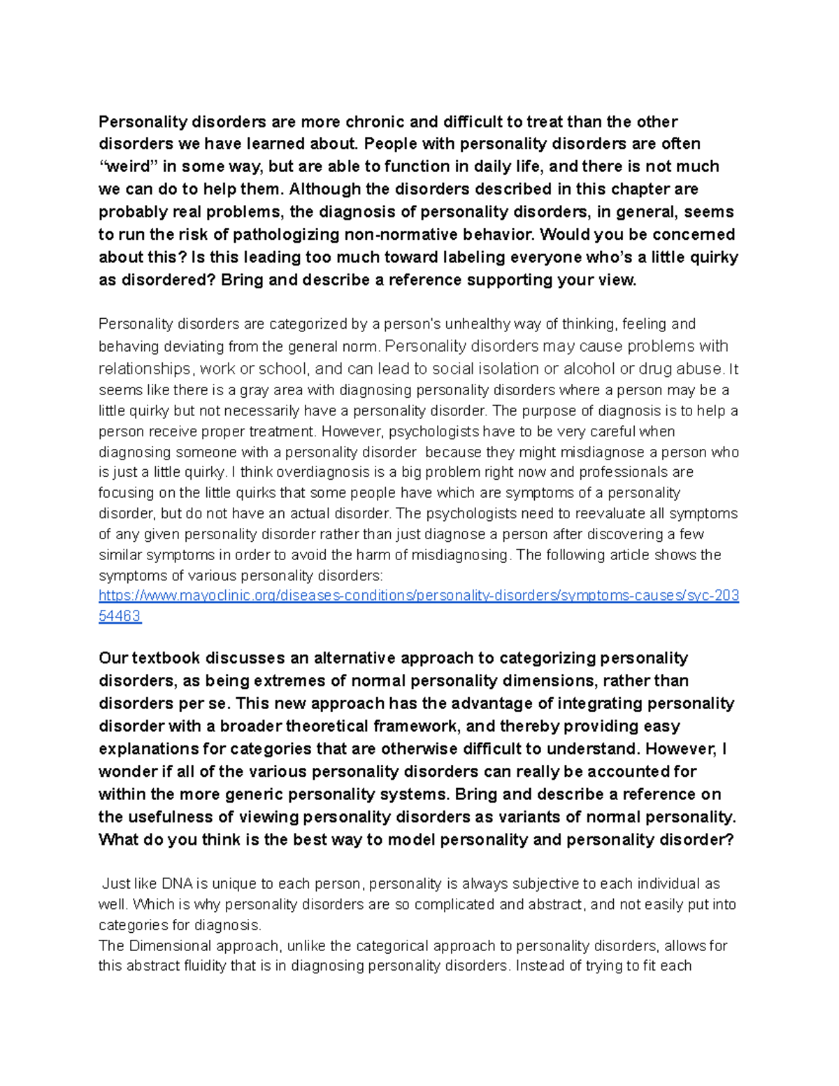 Personality - Module - Personality disorders are more chronic and ...