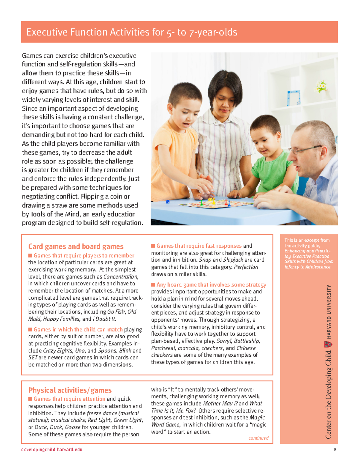 Executive Function Activities for 5- to 7-year-olds - developingchild.harvard 8 Executive ...